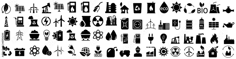 Energy icon vector set. power illustration sign collection. electricity ...
