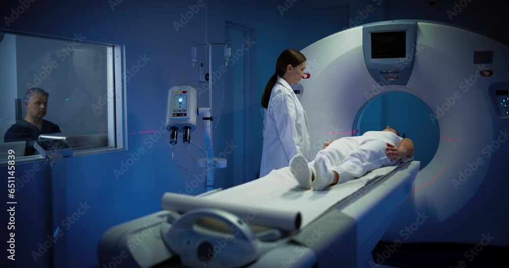 High-Tech Modern Medical Equipment: In Medical Laboratory Male ...