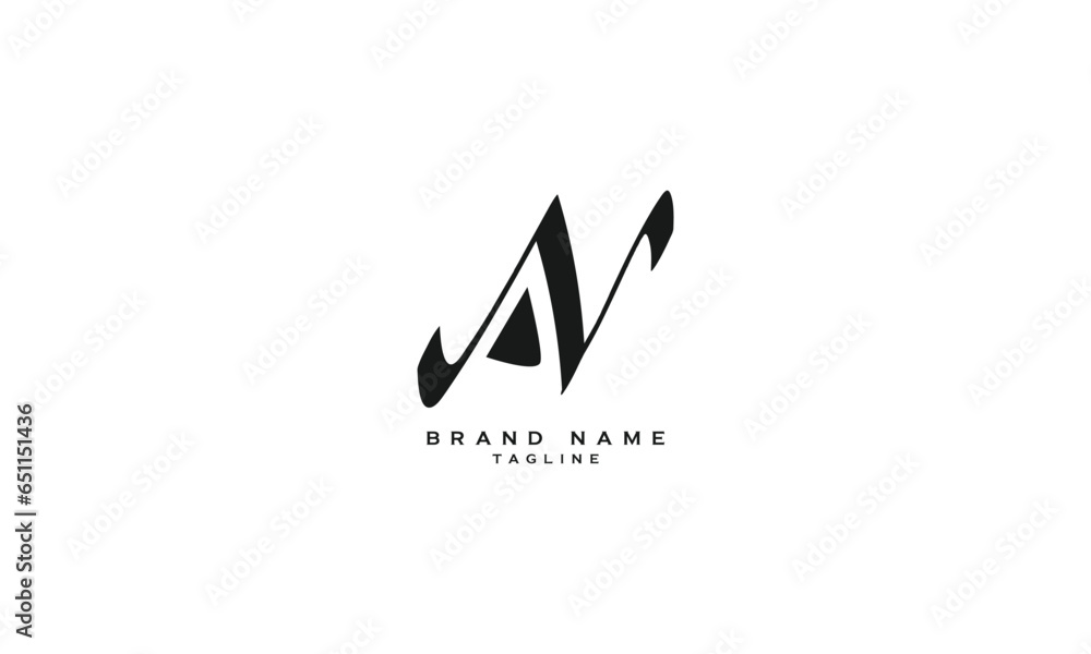 ANV, AVN, NAV, NVA, VNA, VAN, AN, NA, AV, VA, Abstract initial monogram ...