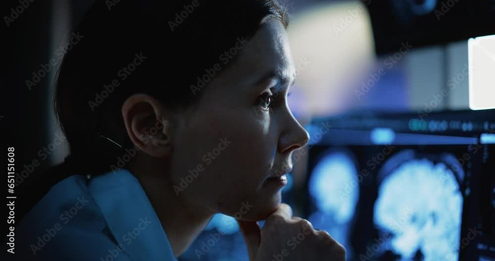 Medical Hospital Research Lab: Close Up of Female Medical Scientist ...