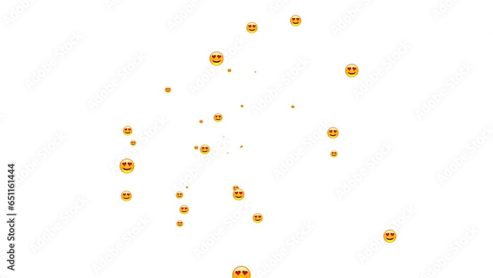 Moving Emoji Symbols, Emoticons, Smile Icons Loop Background Animation ...