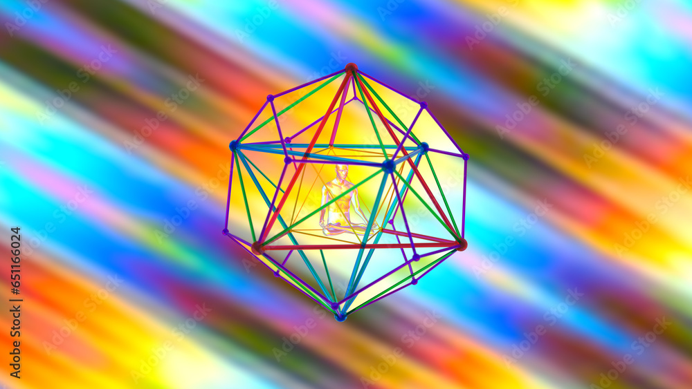looped 3d animation. a glass merkaba guided by the meditation of an ...