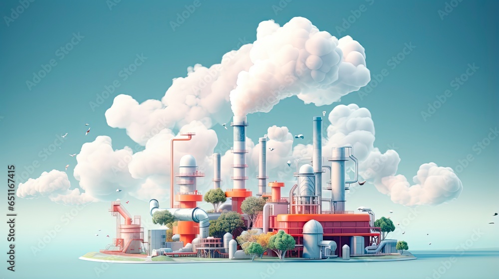 Capturing Carbon Emissions - Illustration of CO2 Capture and Storage ...