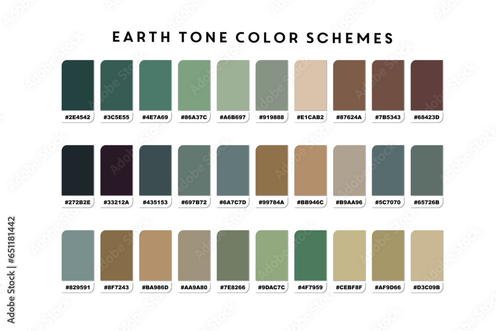 Earth tone color palettes, Vector illustration OF RGB Color Stock ...