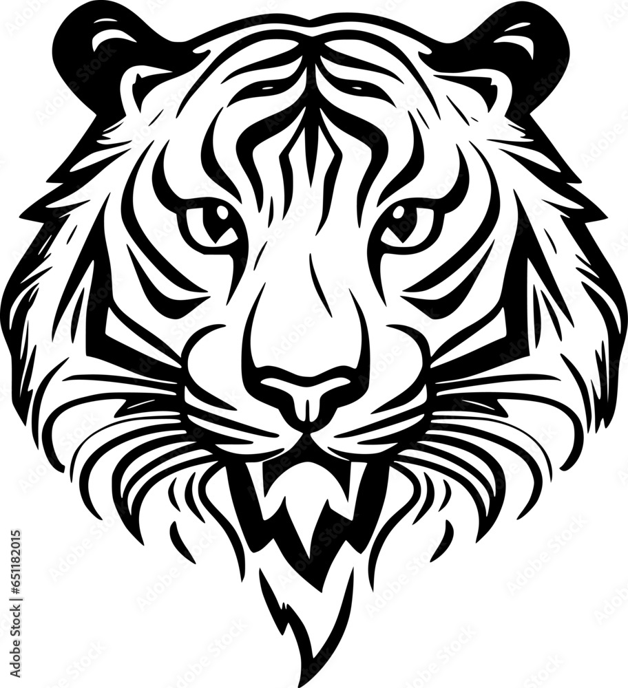 tiger face cartoon Stock Vector | Adobe Stock