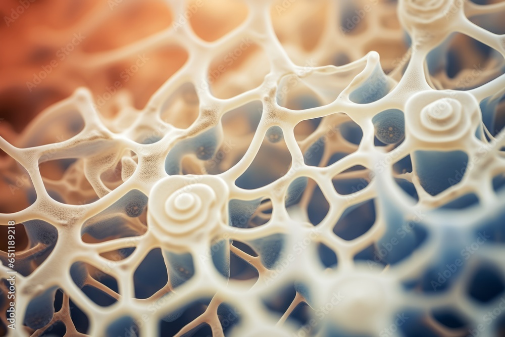 Microscopic macro close-up shot scientific research epithelial tissue ...