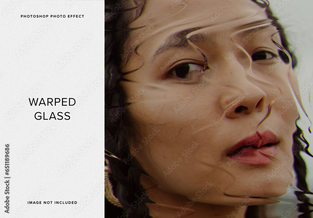 Warped Glass Image Effect Mockup Stock Template | Adobe Stock