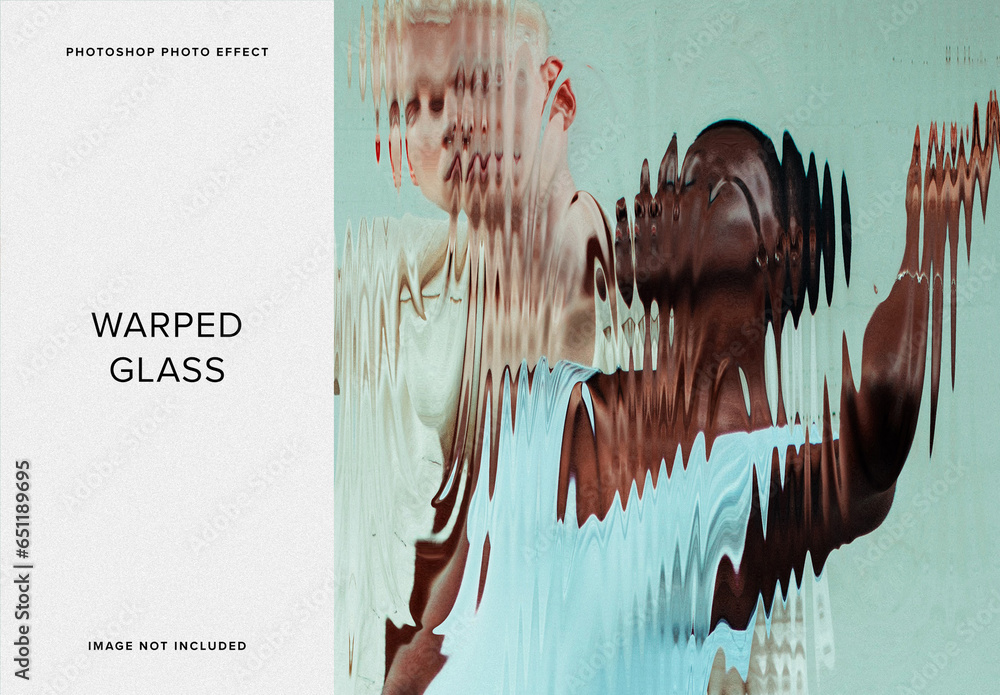 Warped Glass Image Effect Mockup Stock Template | Adobe Stock
