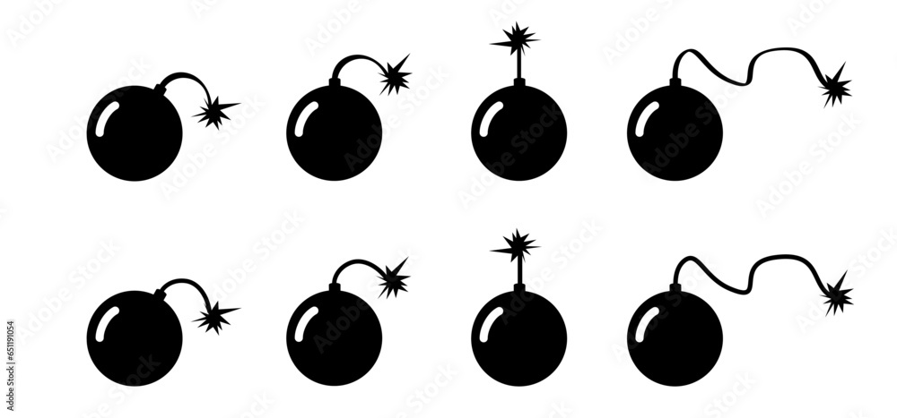 Boom icon. vector bomb war weapon. Bombs symbol. cartoon for deadline ...