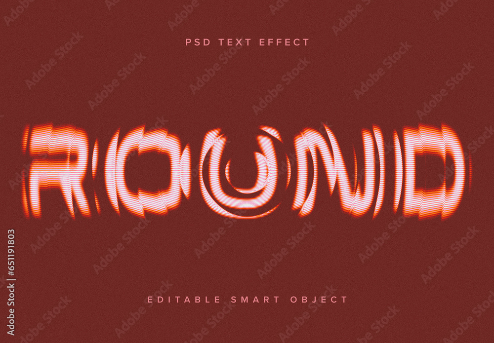 Round Glass Distorted Text Effect Mockup Stock Template | Adobe Stock