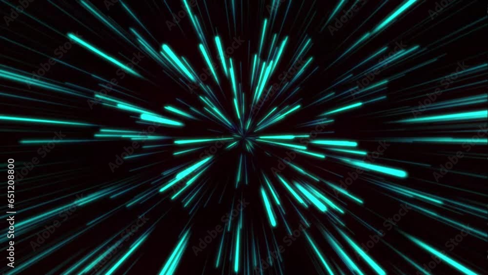 Abstract Hyperspace Background. Speed Of Light, Neon Glowing Rays And ...