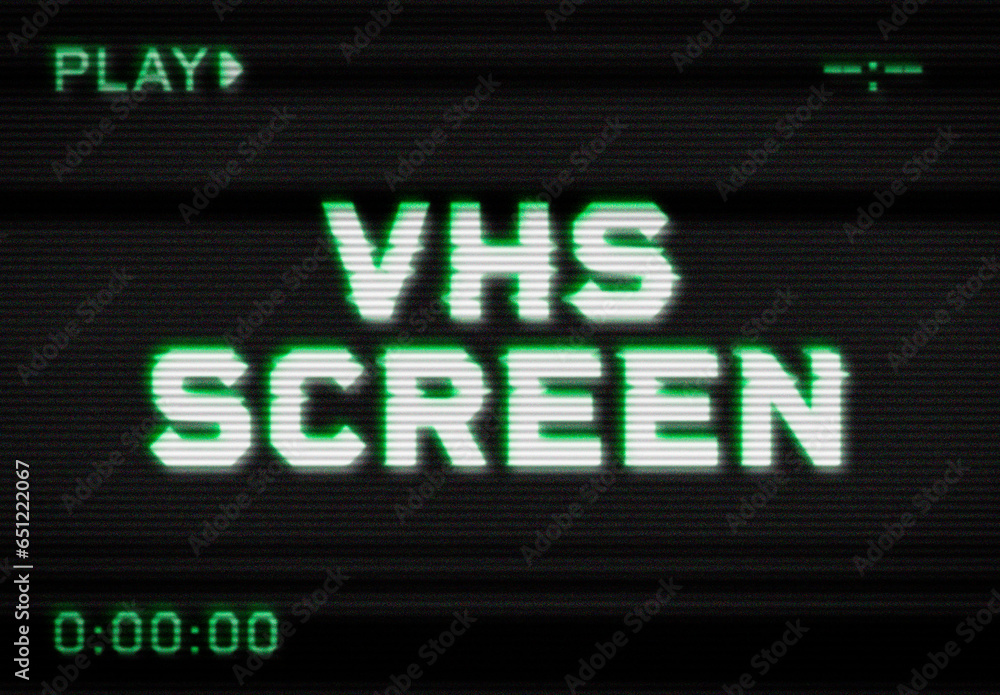 VHS Screen Text Effect Mockup Stock Template | Adobe Stock