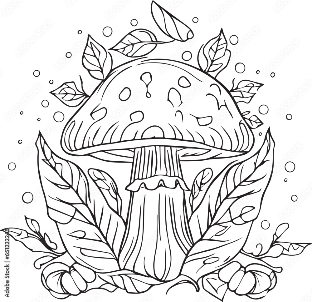 autumn leaf line drawings, fall leaves hand-drawn coloring sheet ...