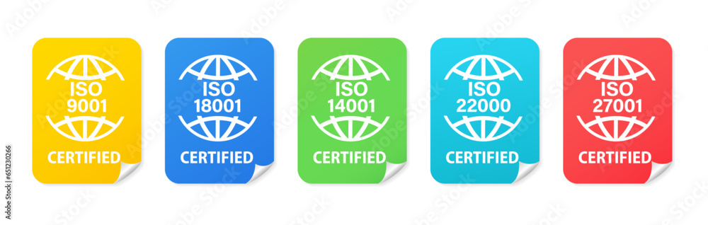 Vetor de Set of International Organization for Standardization stickers ...