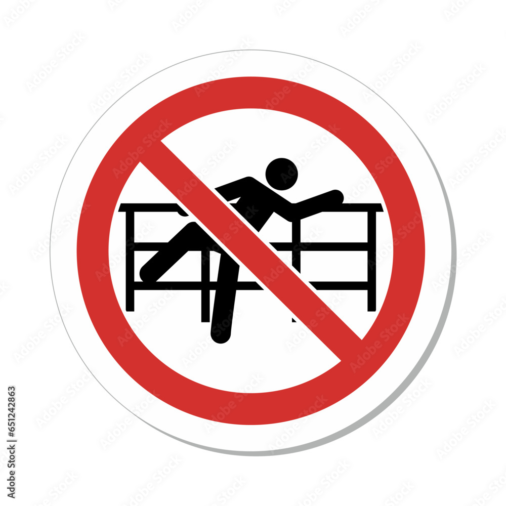 ISO Prohibition Sign: Do Not Climb Over Railing Symbol Stock Vector ...