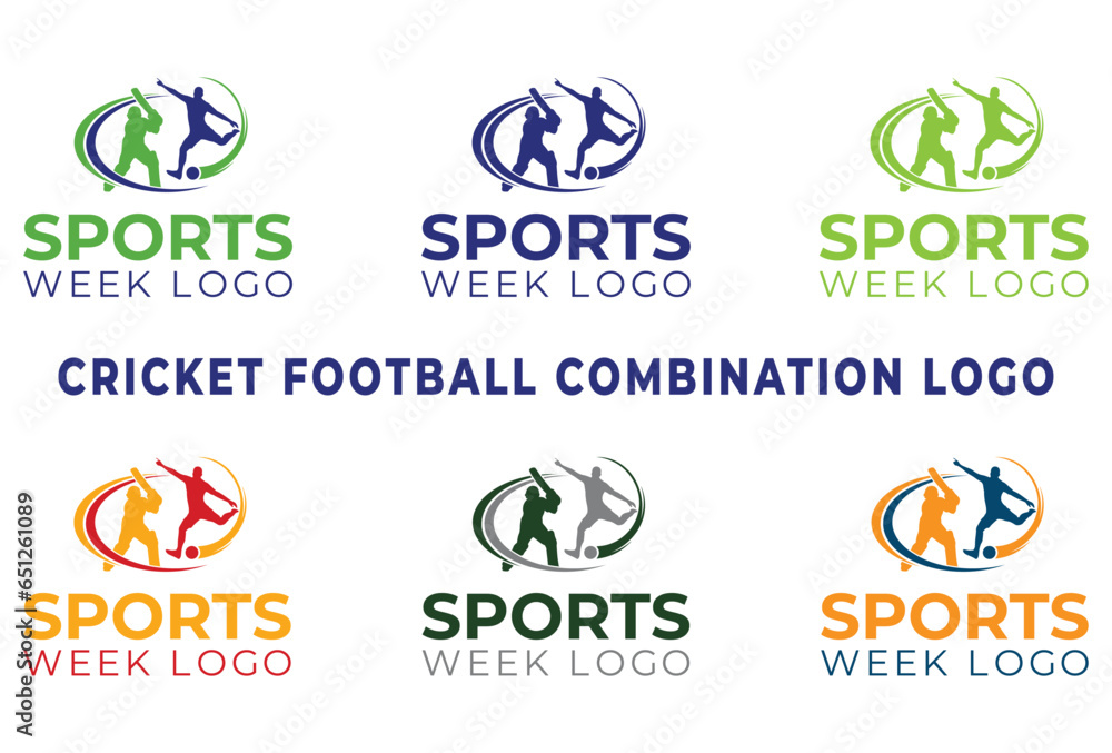 Sports week logo, Football cricket logo, Football and cricket ...