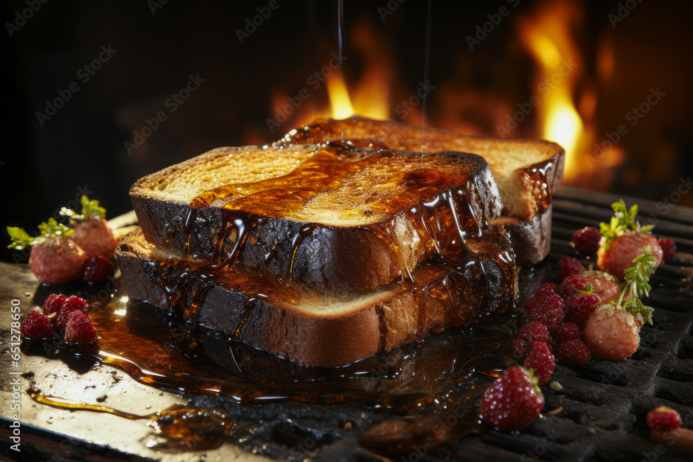 Unforgettable display of a charred toast presenting an atmospheric ...