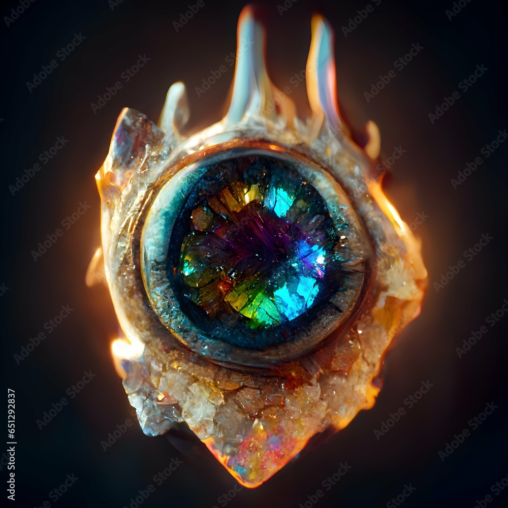 Alien eye made of Bismuth Crystal Fire Opal Pupil Rule of thirds ...