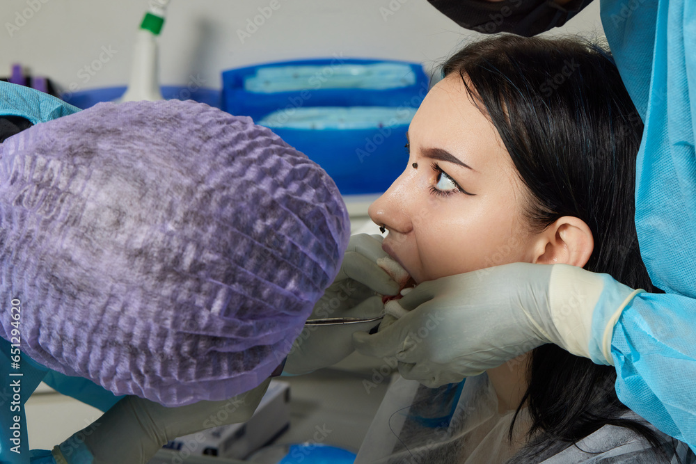 tongue splitting. cutting the tongue, one type of modification of the ...