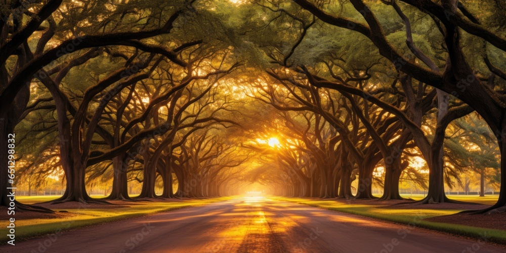 sunset sunrise summer mood. Road, driveway, path, boulevard, byway ...