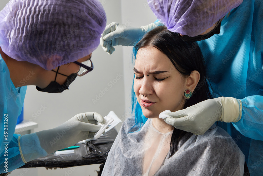 tongue splitting. cutting the tongue, one type of modification of the ...