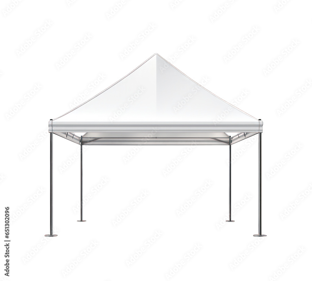 An elegant open-air white canopy gazebo with 4 pillars and open ...