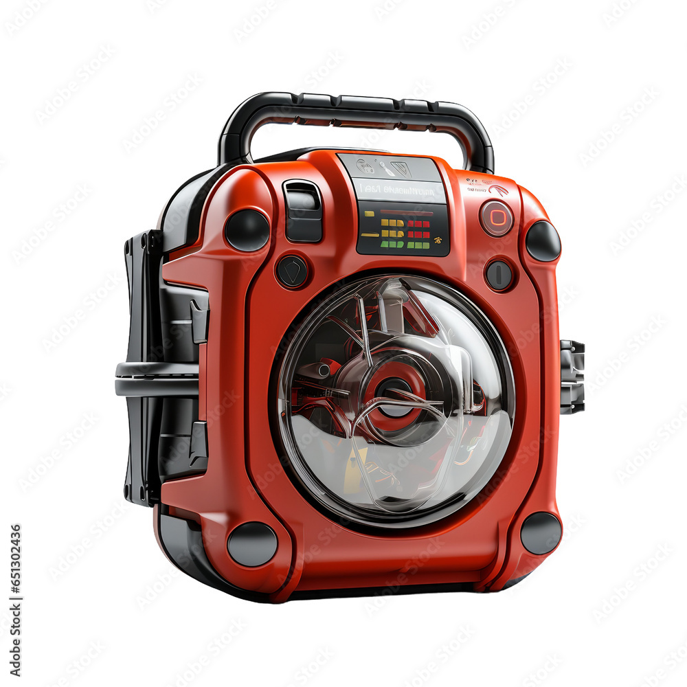 Cardiac Defibrillator on a Clear Surface or Transparent Background ...