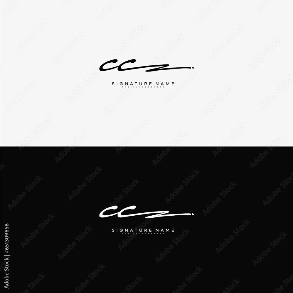 premium CC letter signature logo in handwriting art style monogram ...