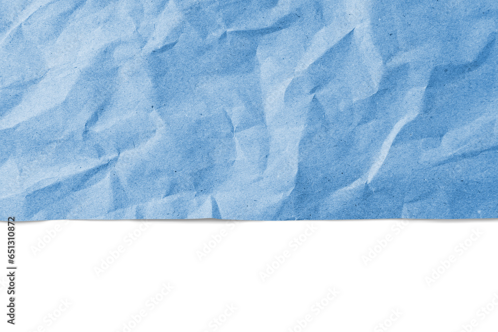 Stockfoto Recycled crumpled blue paper texture with edge, border ...