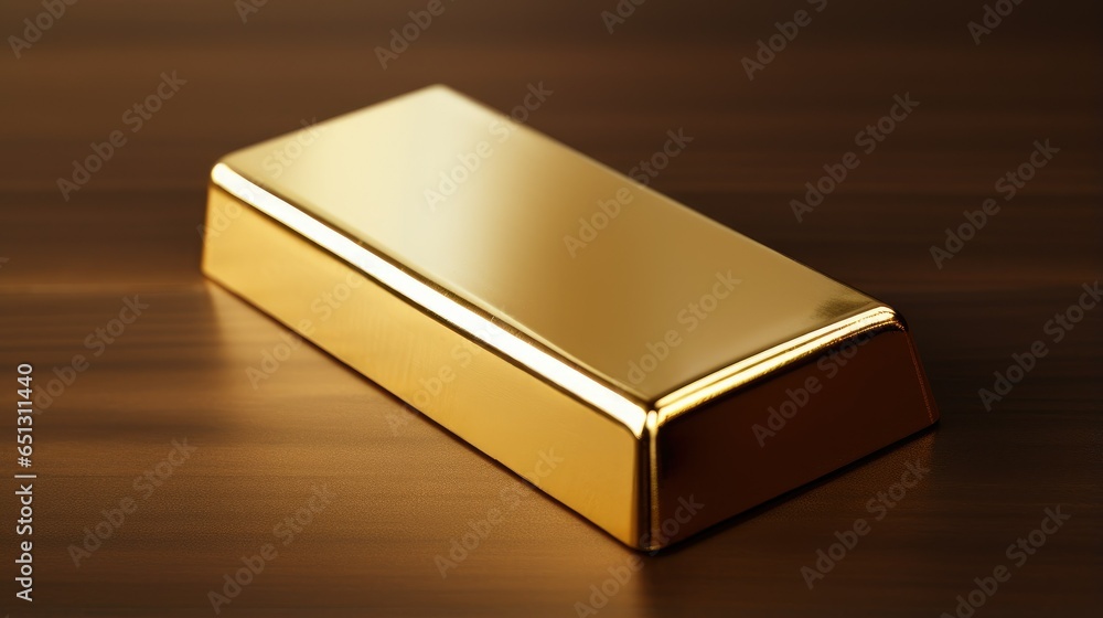 Hyper-realistic image of a sharp-focused gold bar. Symbolizing wealth ...