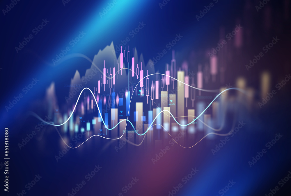 Stock market investment data and analysis finance graph. Business ...