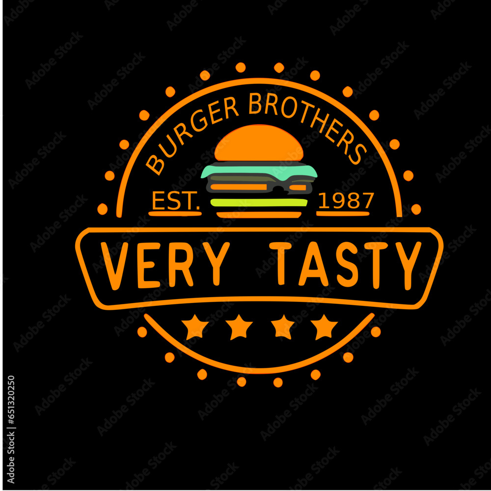 Burger logo design, Custom burger logo, Burger restaurant branding ...
