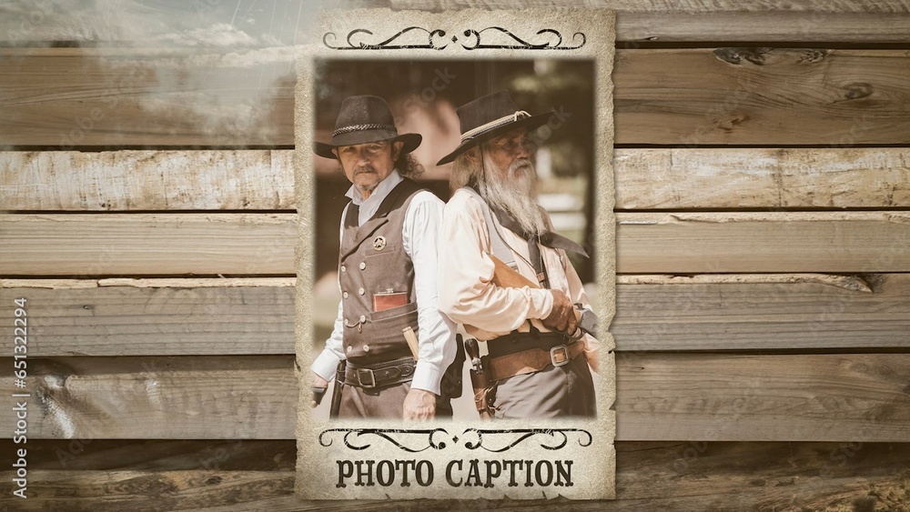 Western Cowboy Wanted Poster Intro slideshow Stock Template | Adobe Stock