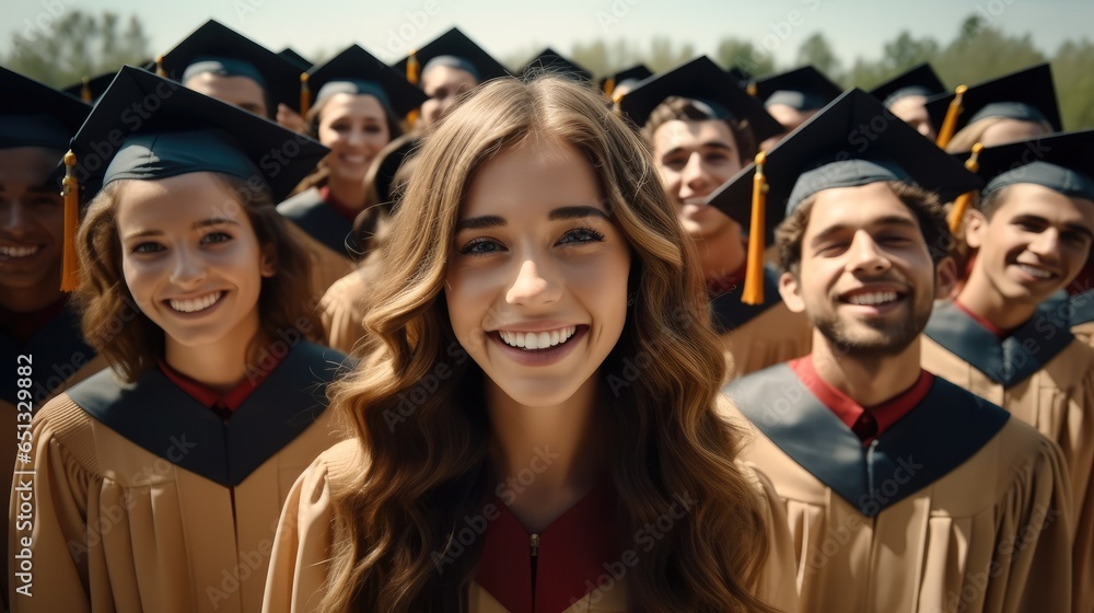 Group of high school graduates, Congratulation. Stock-Foto | Adobe Stock