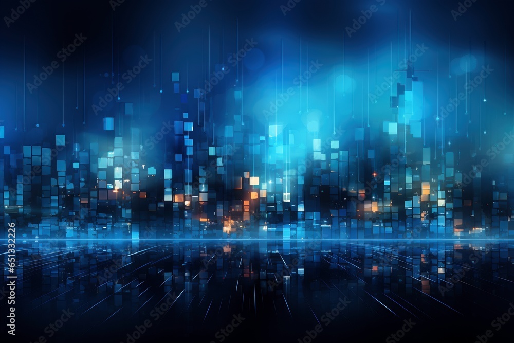 Blue Digital Pixelation, a Technological Texture Background Infused ...