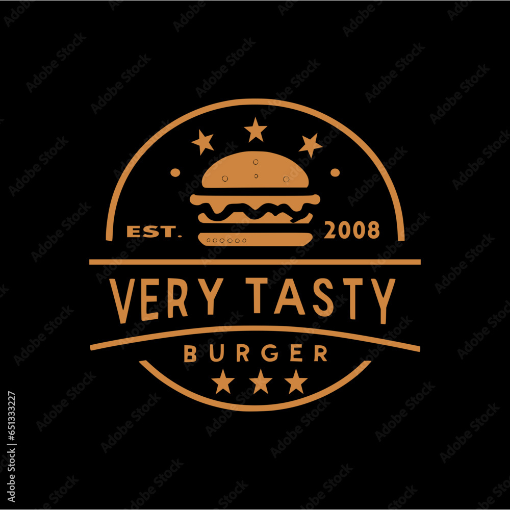 Burger logo design, Custom burger logo, Burger restaurant branding ...