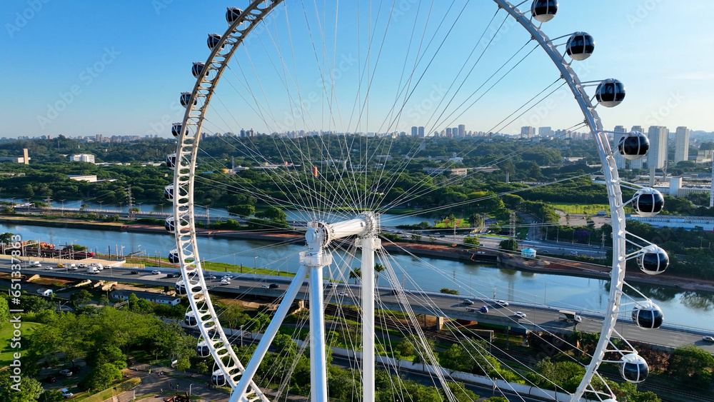 Sao Paulo Brazil. Major Ferris Wheel Entertainment of Latin America at ...