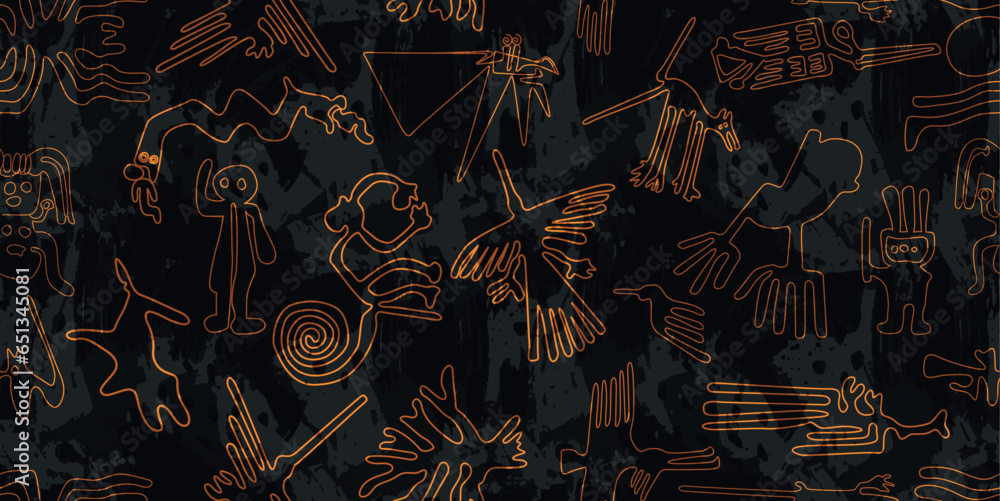 amazing world famous peruvian ancient indigenous golden nazca lines ...