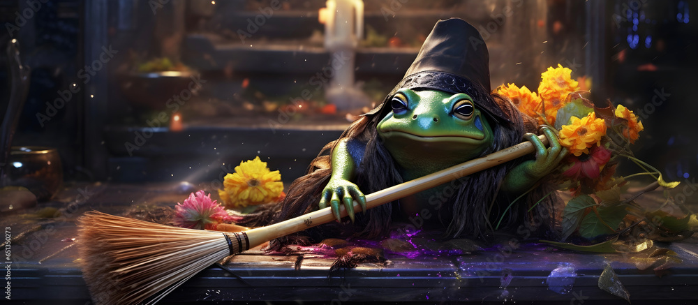 witches frog and potions.AI generated. Stock Illustration | Adobe Stock