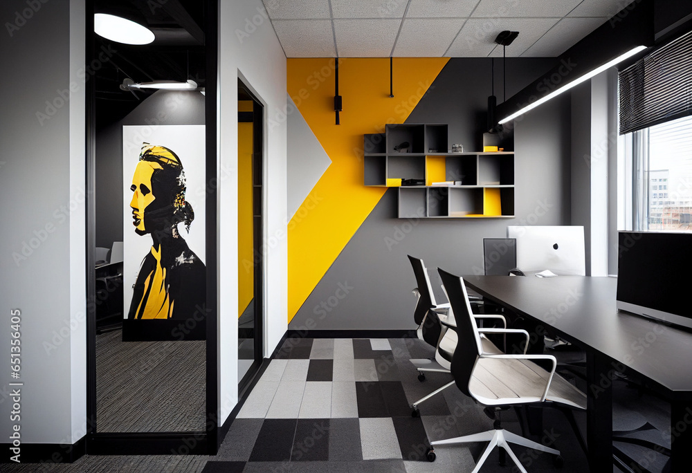 Ein moderner Büroraum mit modernen Designelementen. Stock Photo | Adobe ...