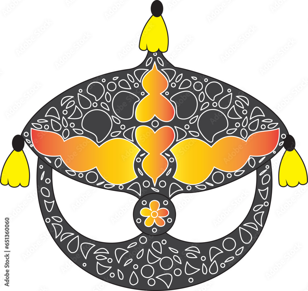 Vector illustration of Wau Bulan. Malaysia's national symbols. Stock ...