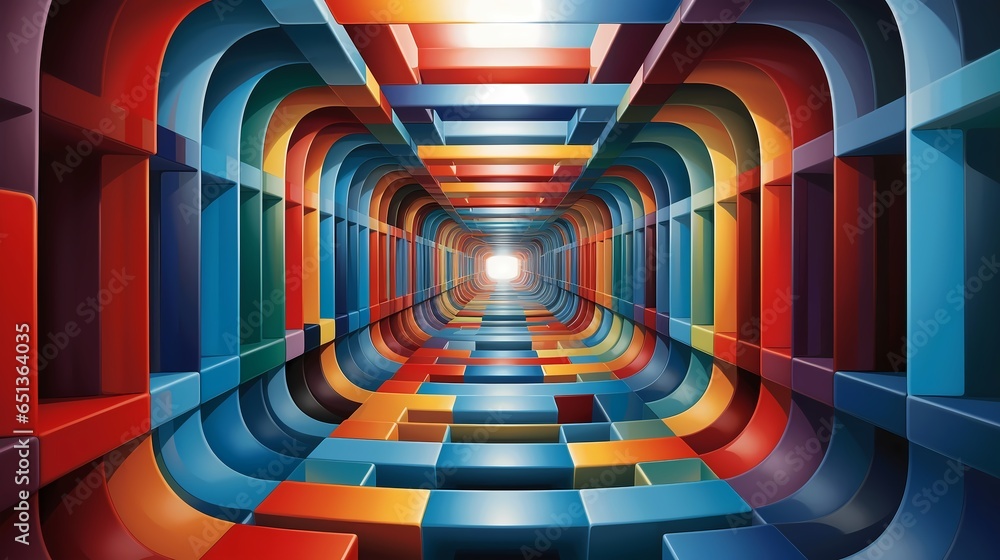 An optical illusion of shifting perspectives, labyrinths and hidden ...