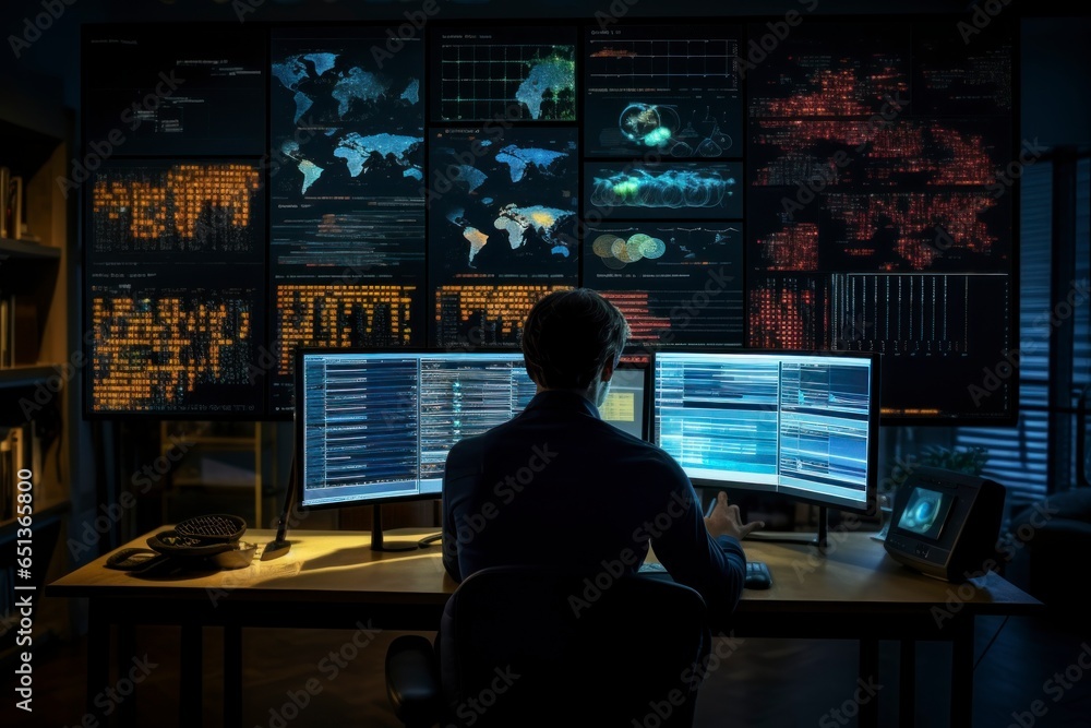 A data scientist fine-tuning a neural network model on a powerful ...