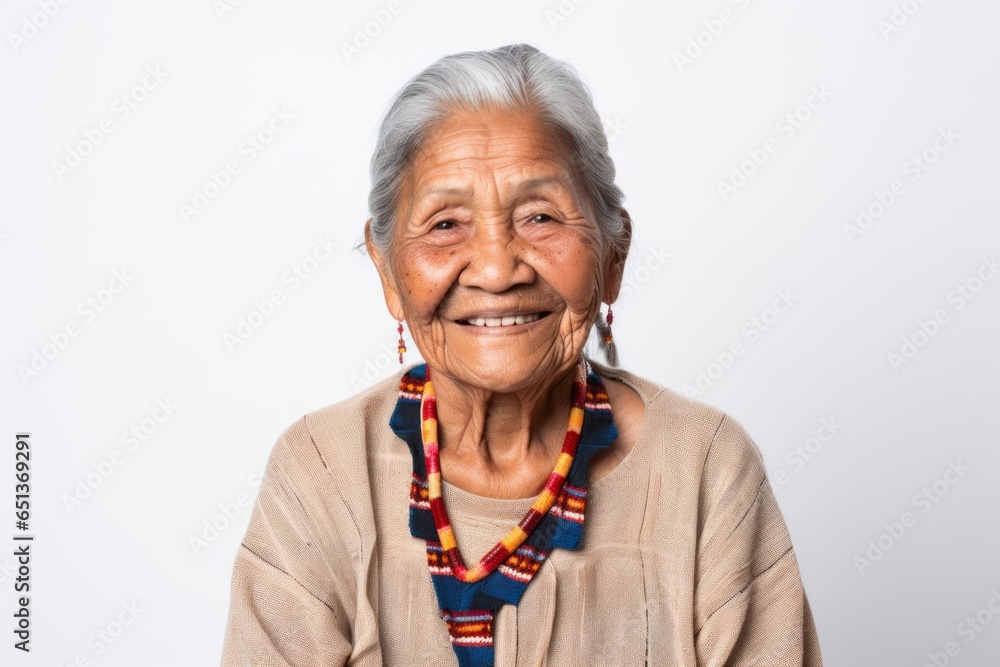 Group portrait photography of a happy Peruvian woman in her 90s wearing ...
