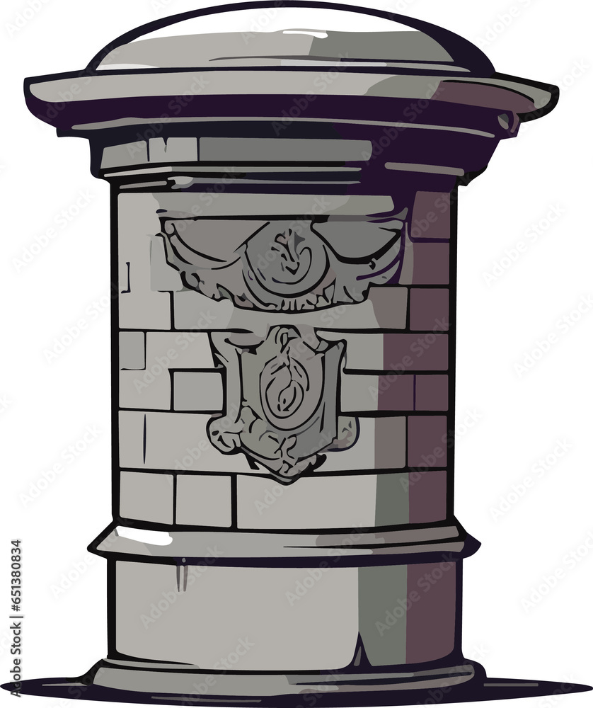 Mail Matters The Pillar Box's Role in Communication Stock Illustration ...