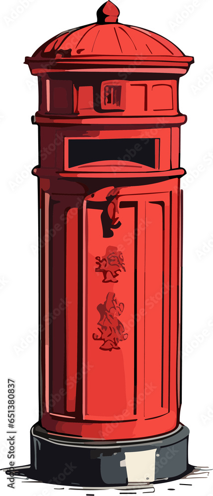 Mail Matters The Pillar Box's Role in Communication Stock Illustration ...