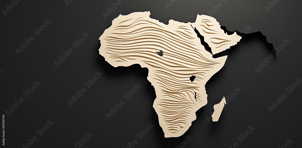 Africa map illustration, black background. Generative AI Stock ...