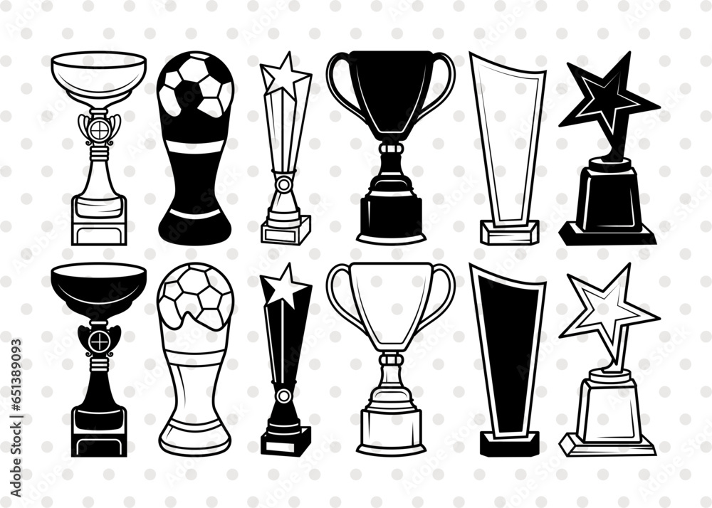 Award Trophy Silhouette, Award Trophy SVG, Trophy Cup Svg, Trophies ...