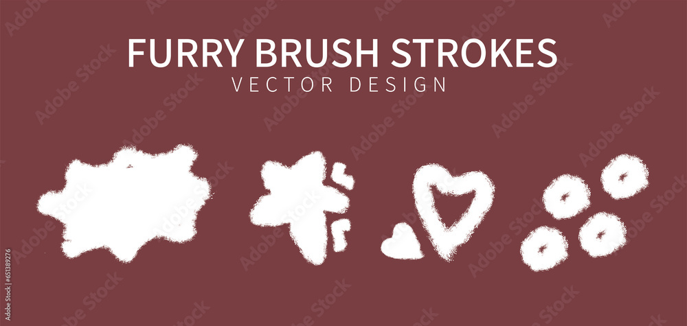 Furry ink brush stroke collection and abstract brush stroke set PART2 ...