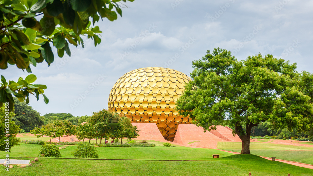 Matrimandir - Golden Temple in Auroville, Tamil Nadu, India Stock Photo ...